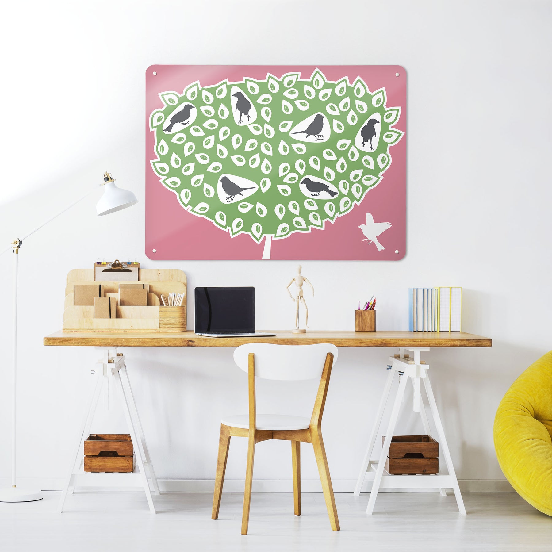 Birds in a Tree - Large Magnetic Notice Board – Beyond the Fridge.co.uk