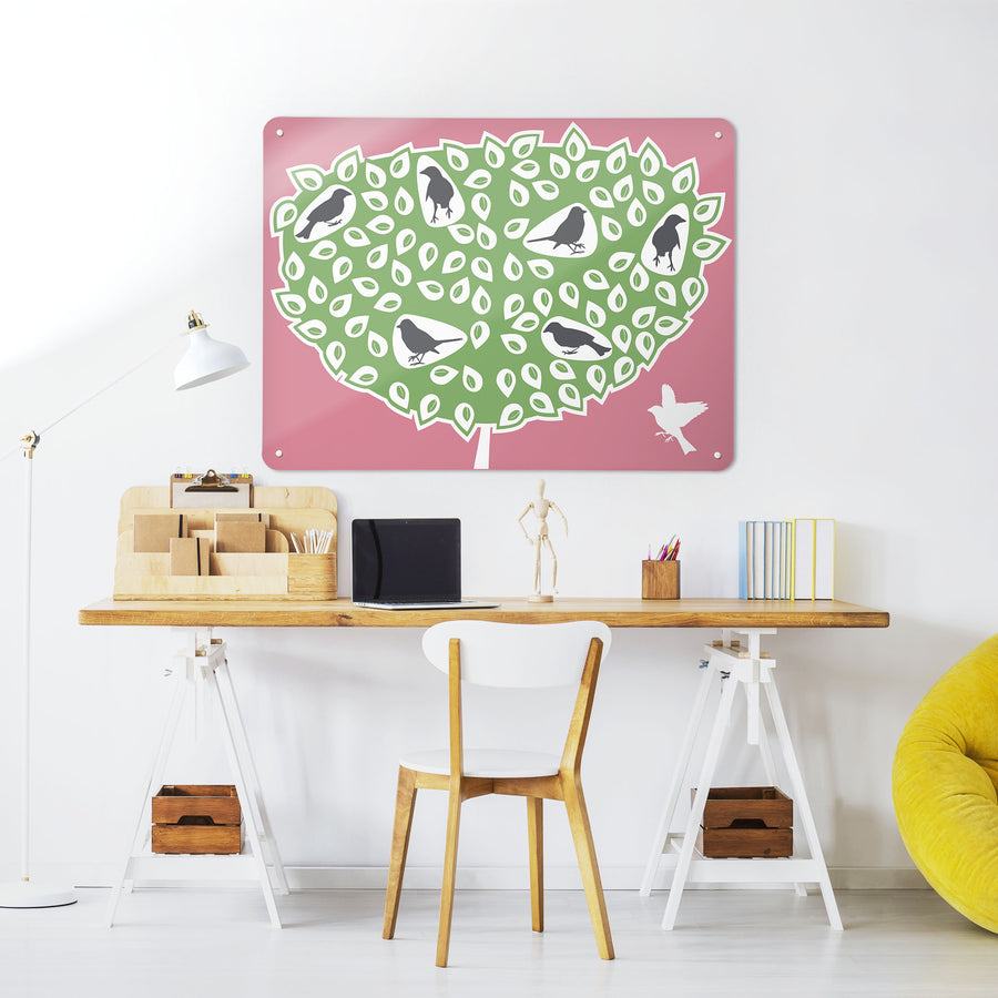 Birds in a Tree - Large Magnetic Notice Board – Beyond the Fridge.co.uk